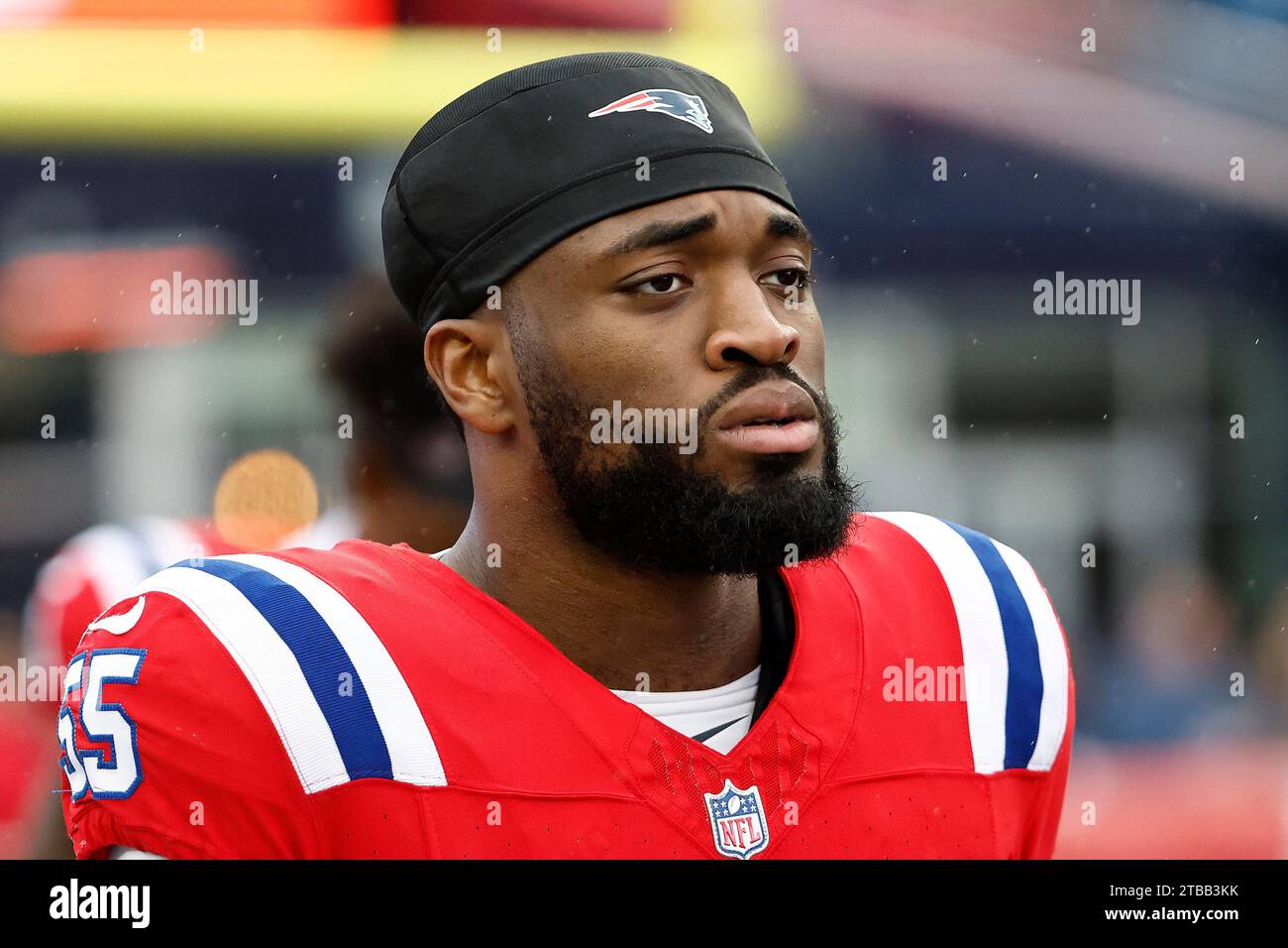 New England Patriots linebacker Josh Uche before an NFL football game ...