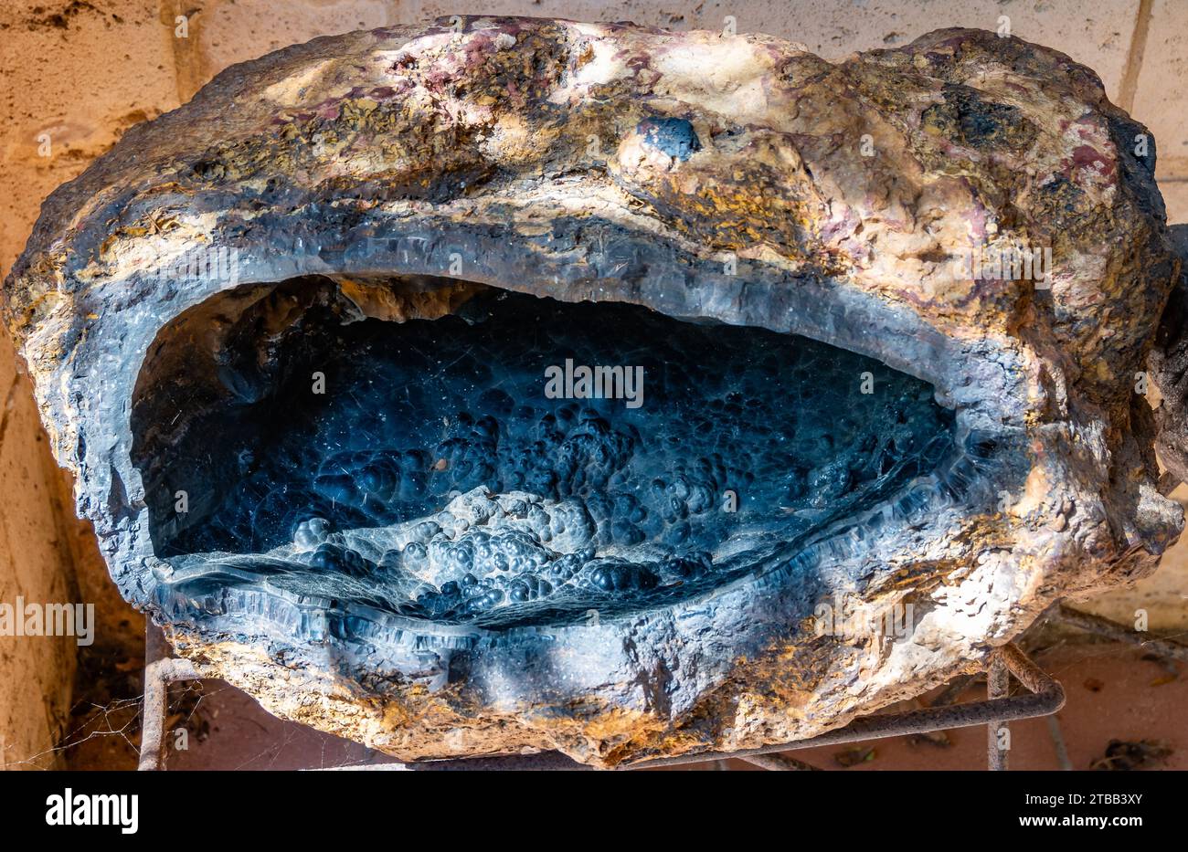 A hollow volcanic lava bomb specimen at Edward De Courcy Clarke Earth ...