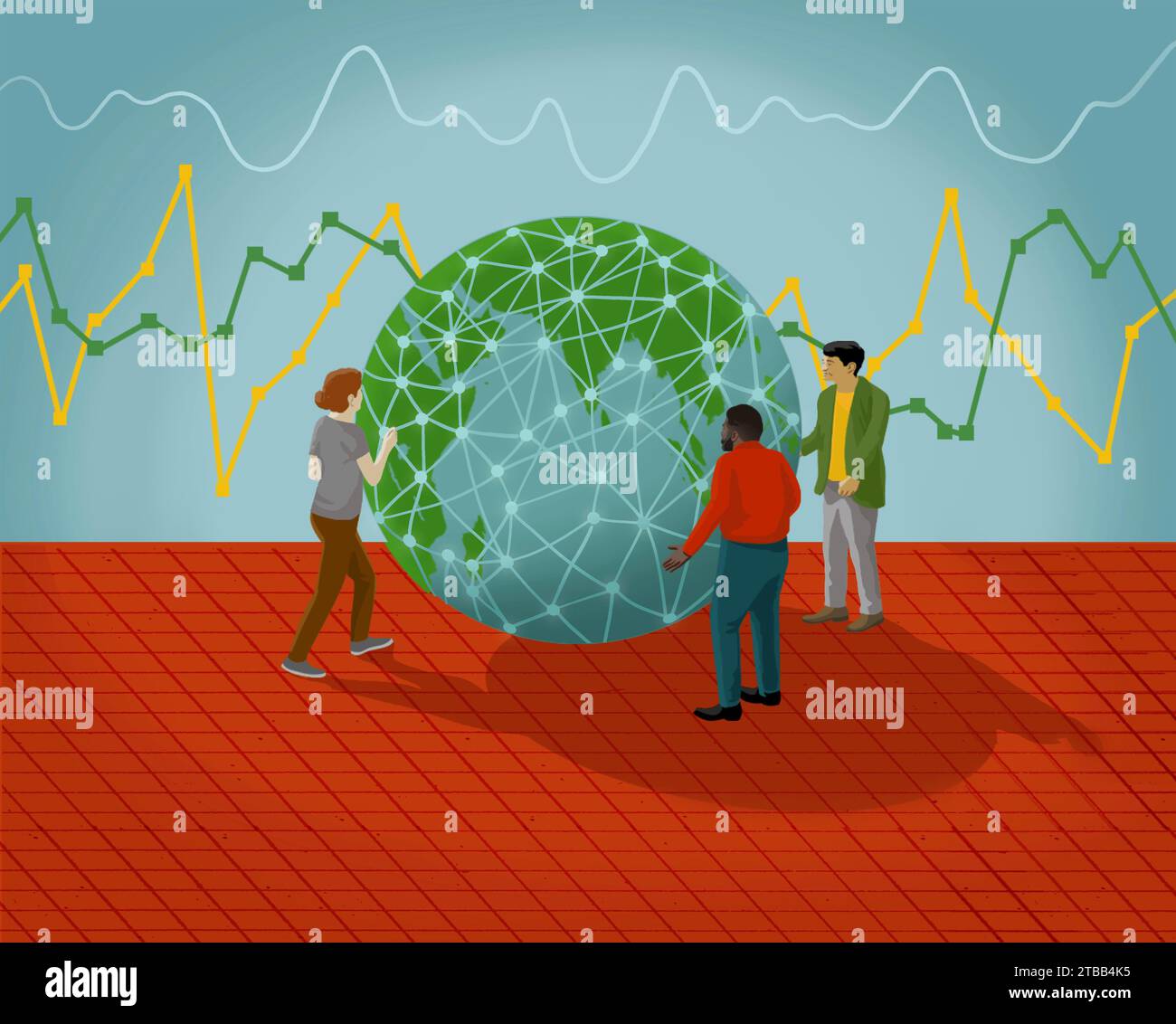 Global trends network analysis, conceptual illustration Stock Photo - Alamy