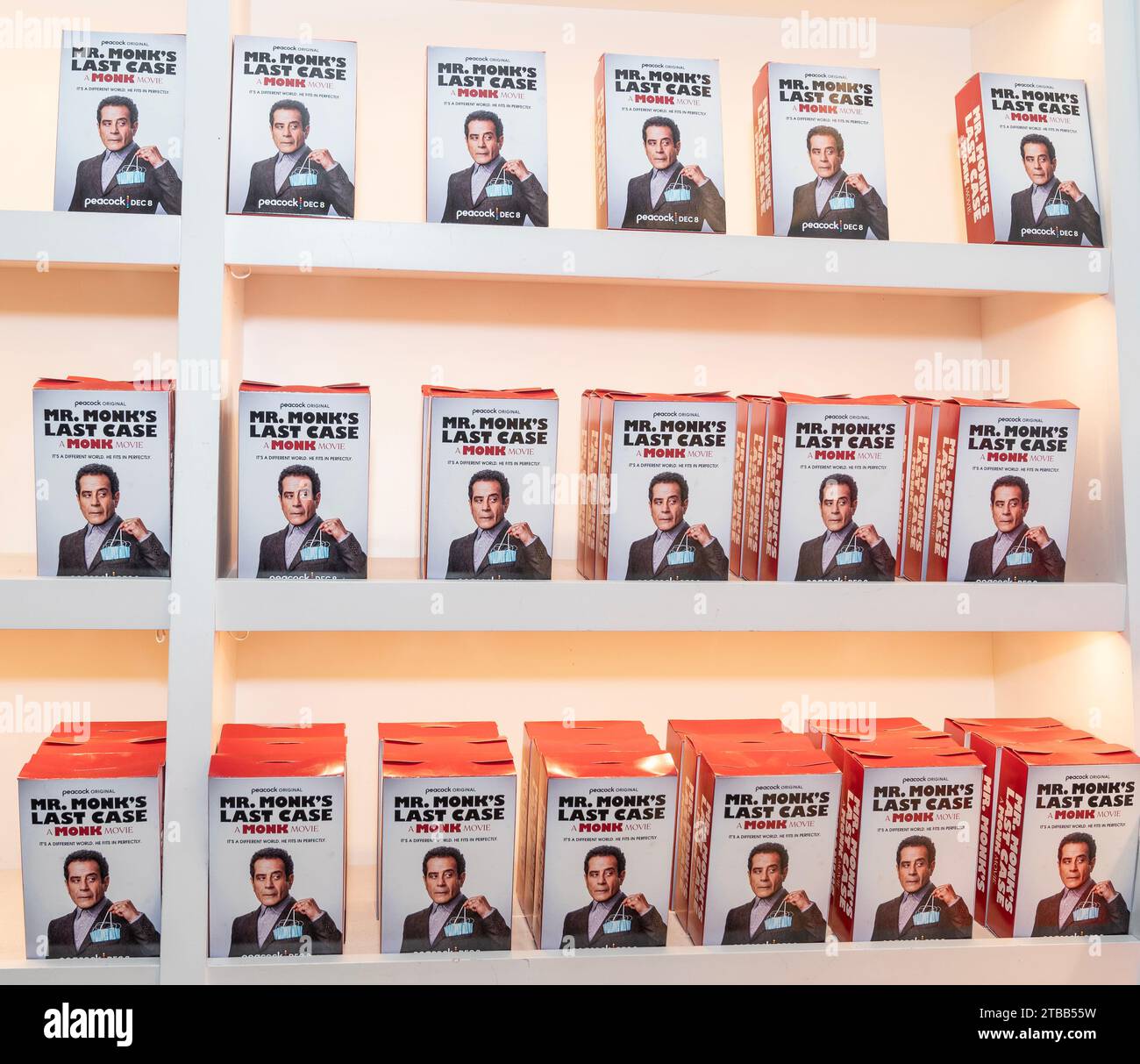 New York, USA. 05th Dec, 2023. Specially made boxes of popcorn seen at ...