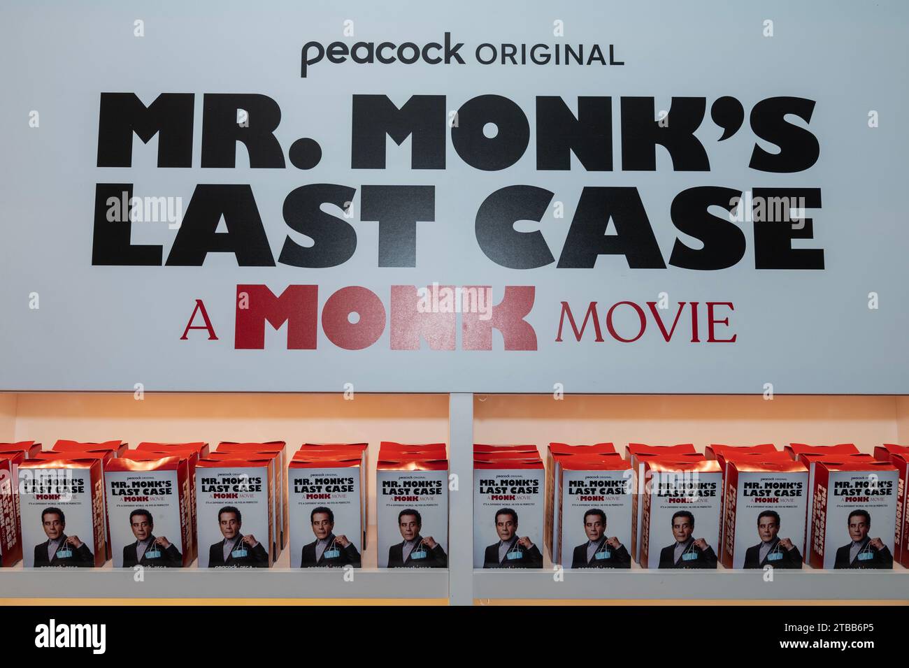 Specially made boxes of popcorn seen at 'Mr. Monk's Last Case: A Monk ...