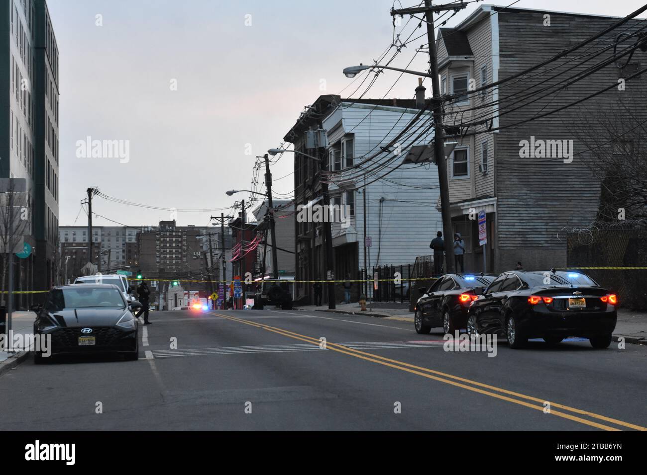 Newark, United States. 05th Dec, 2023. Police vehicles stage to the ...
