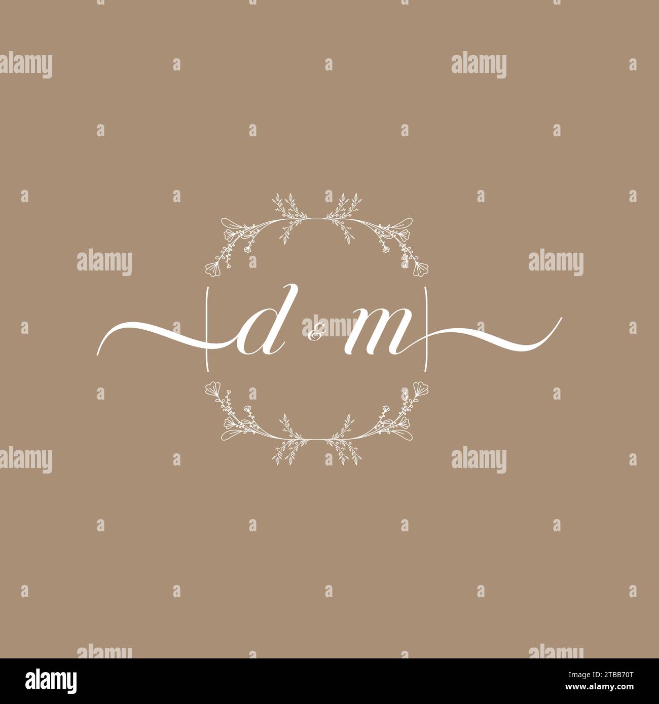 DM handwriting logo of initial signature, wedding and fashion concept ...