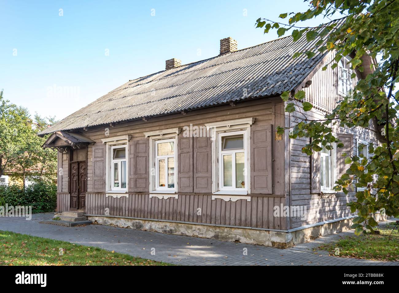 hundred-year-old historical old wooden building and homestead of ...