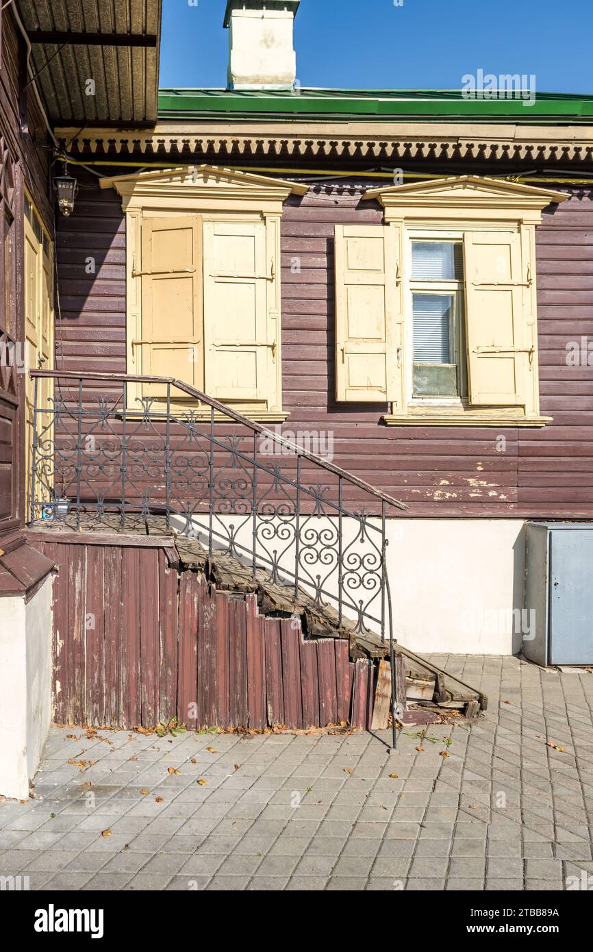 hundred-year-old historical old wooden building and homestead of ...