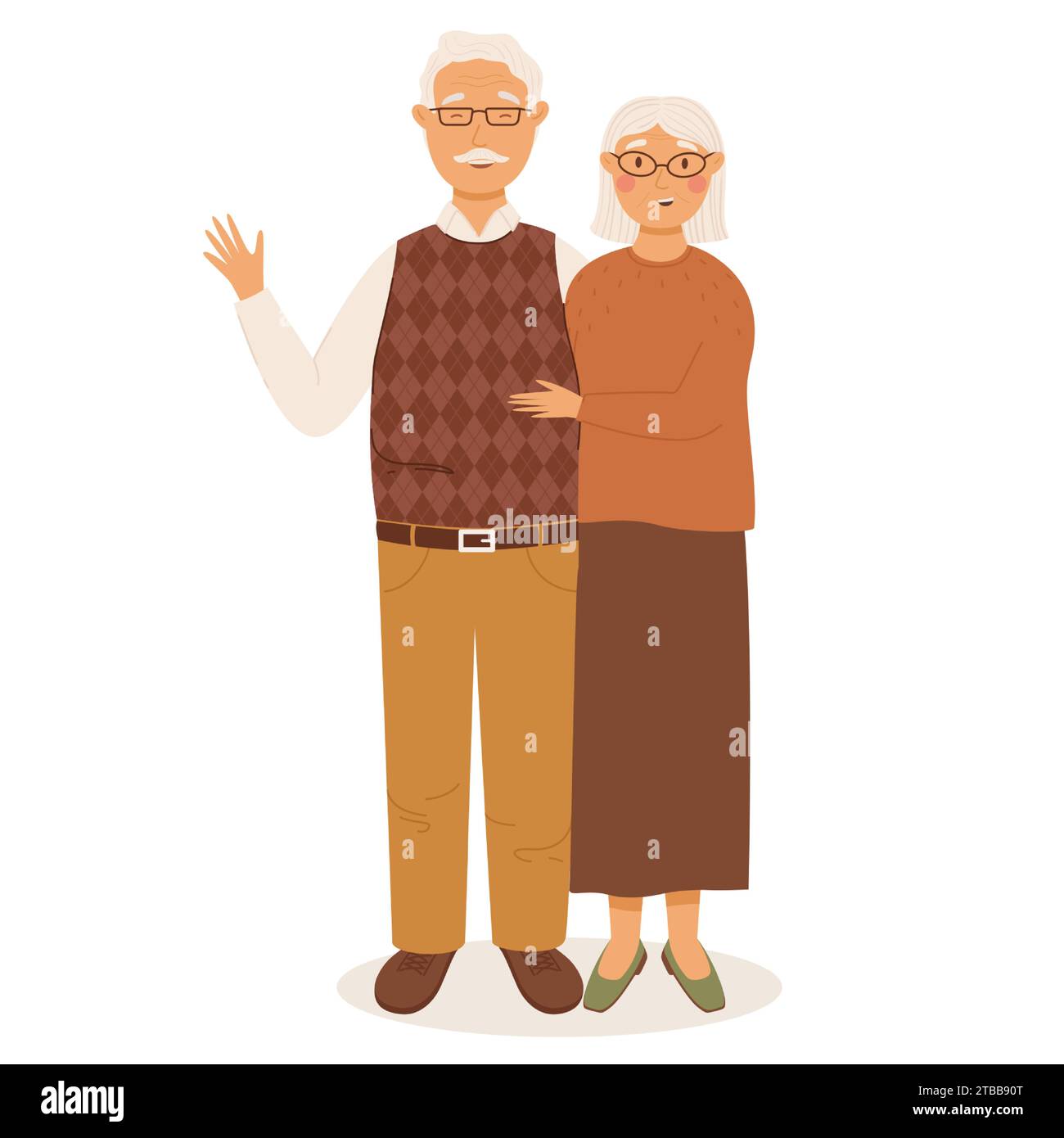 Happy senior couple standing together and smiling. Modern pensioners ...