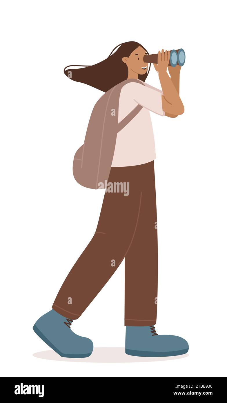 Hiker girl on tourist Stock Vector Images - Alamy
