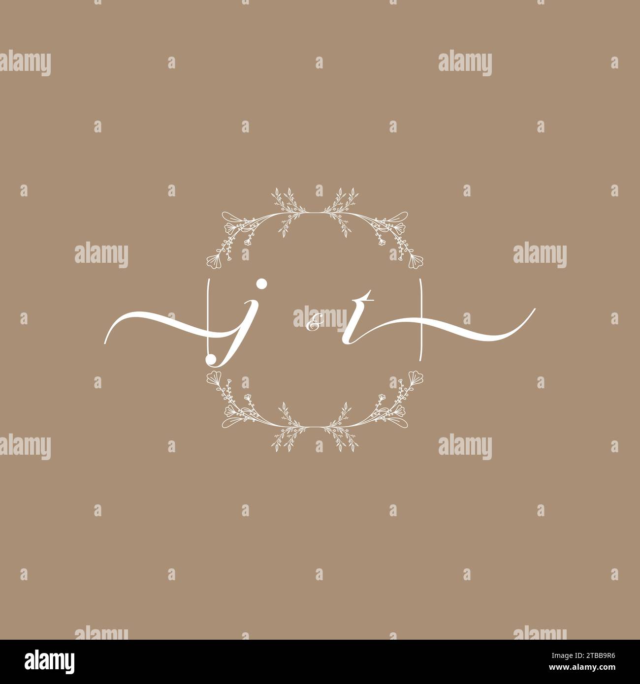 JT handwriting logo of initial signature, wedding and fashion concept ...