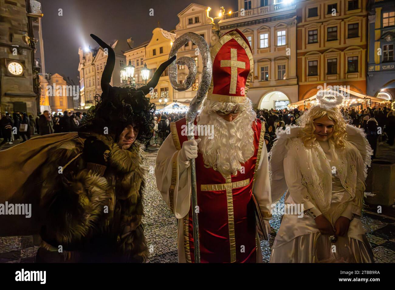Prague, Czech Republic. 05th Dec, 2023. Revelers dressed as Saint ...