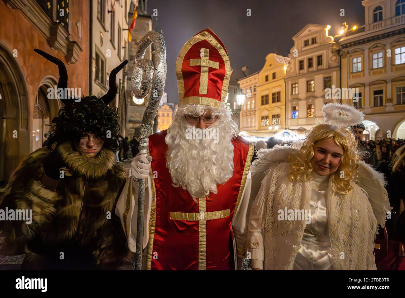 Prague, Czech Republic. 05th Dec, 2023. Revelers dressed as Saint ...