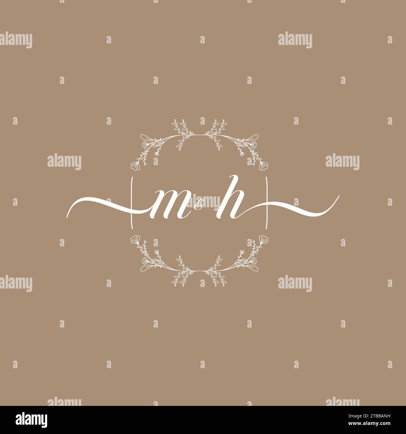 MH handwriting logo of initial signature, wedding and fashion concept ...