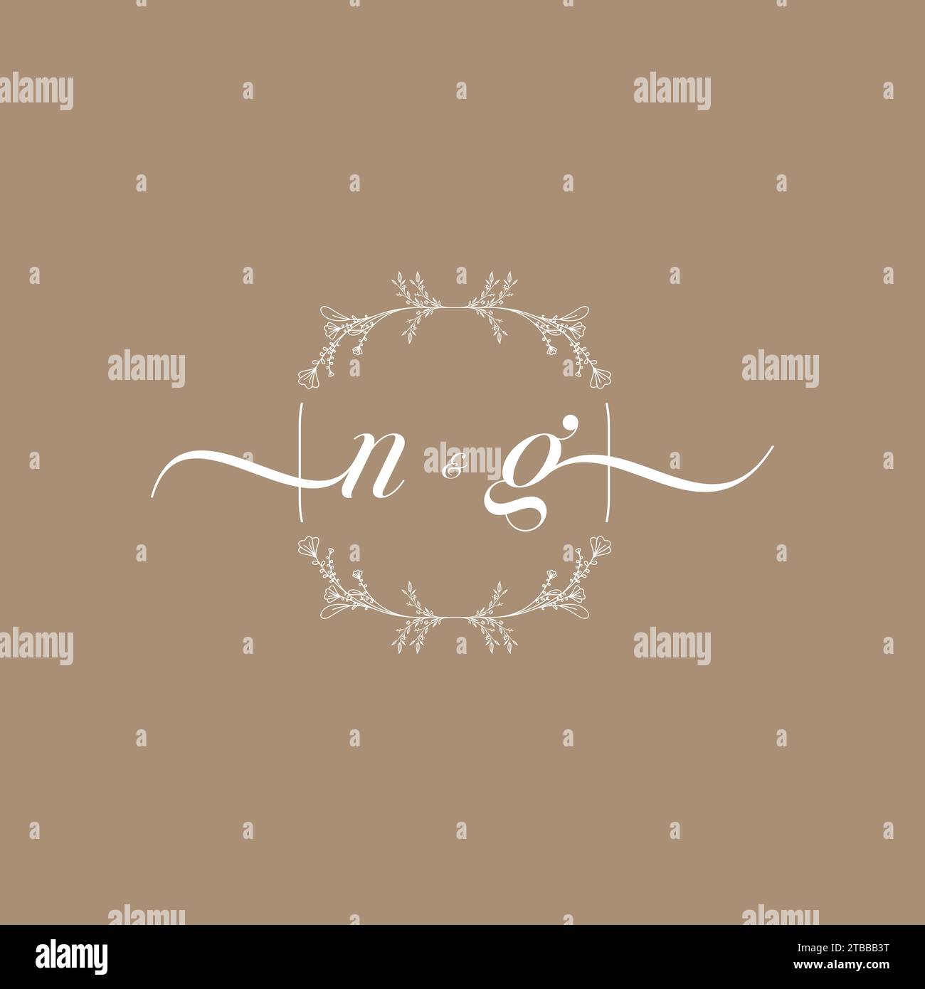 NG handwriting logo of initial signature, wedding and fashion concept ...