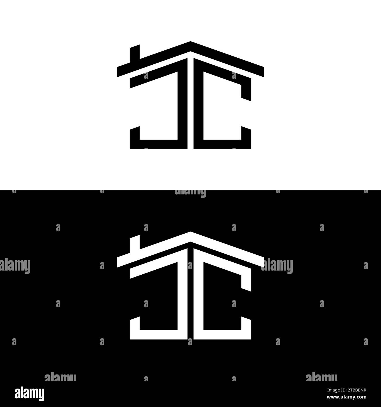 Initial letters, JC home icon, building, JC real estate logo, unique ...