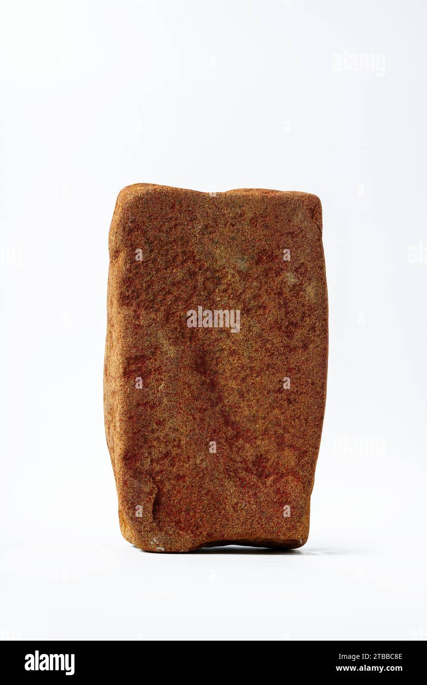 Piece of granite stone isolated on white background Stock Photo - Alamy