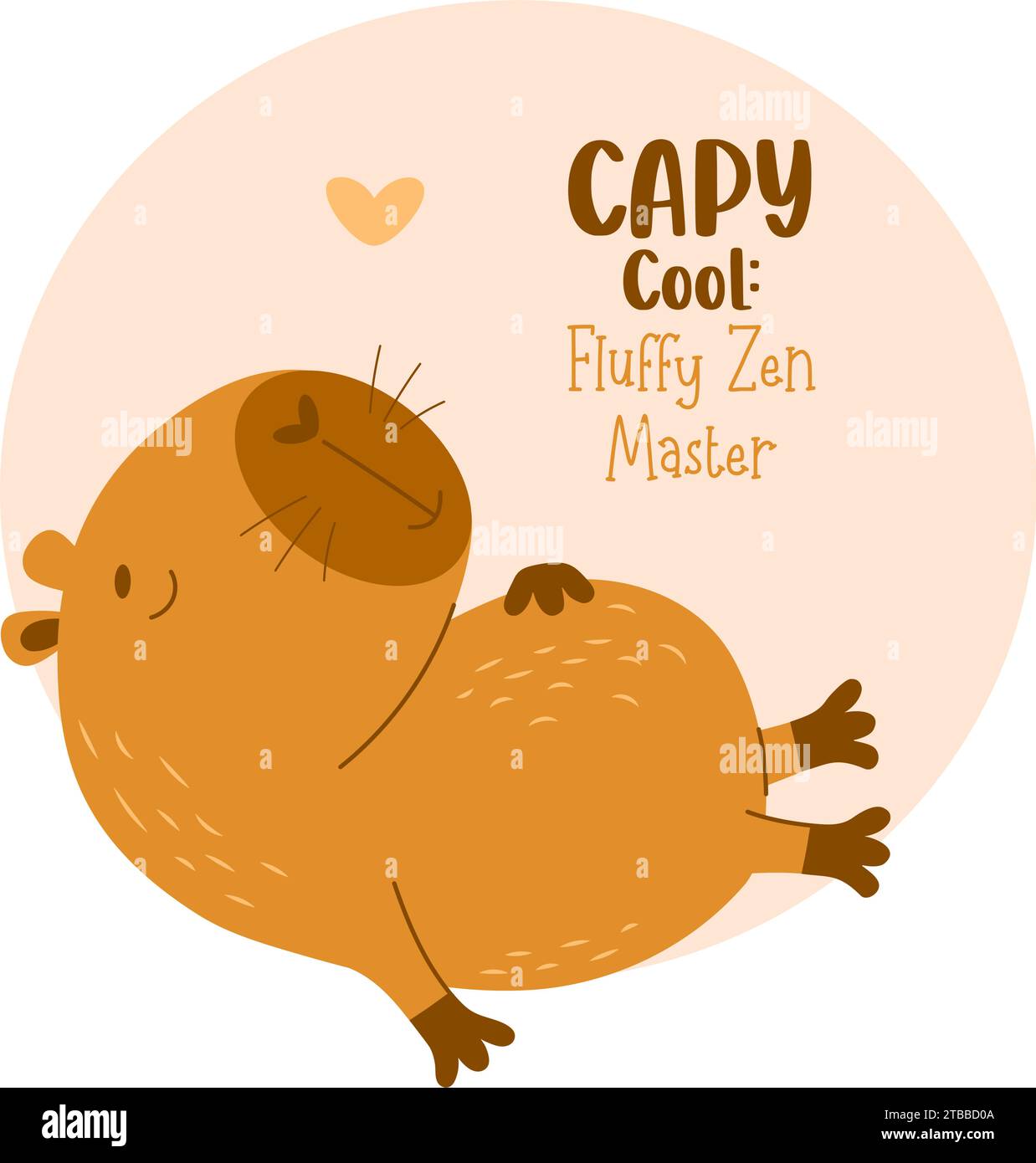 Cute sleeping capybara animal rests and relaxes. Vector illustration in ...
