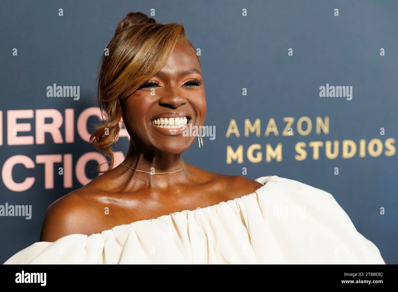 Deborah Joy Winans poses at the premiere of the film "American Fiction ...