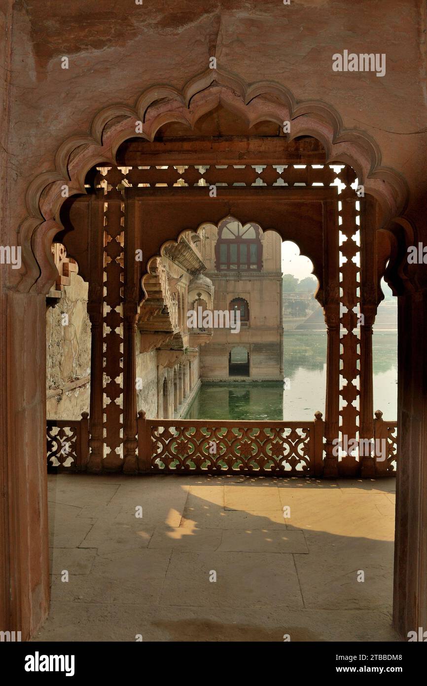 Partial view of Jal Mahal, Deeg Palace complex, Rajasthan, India Stock ...