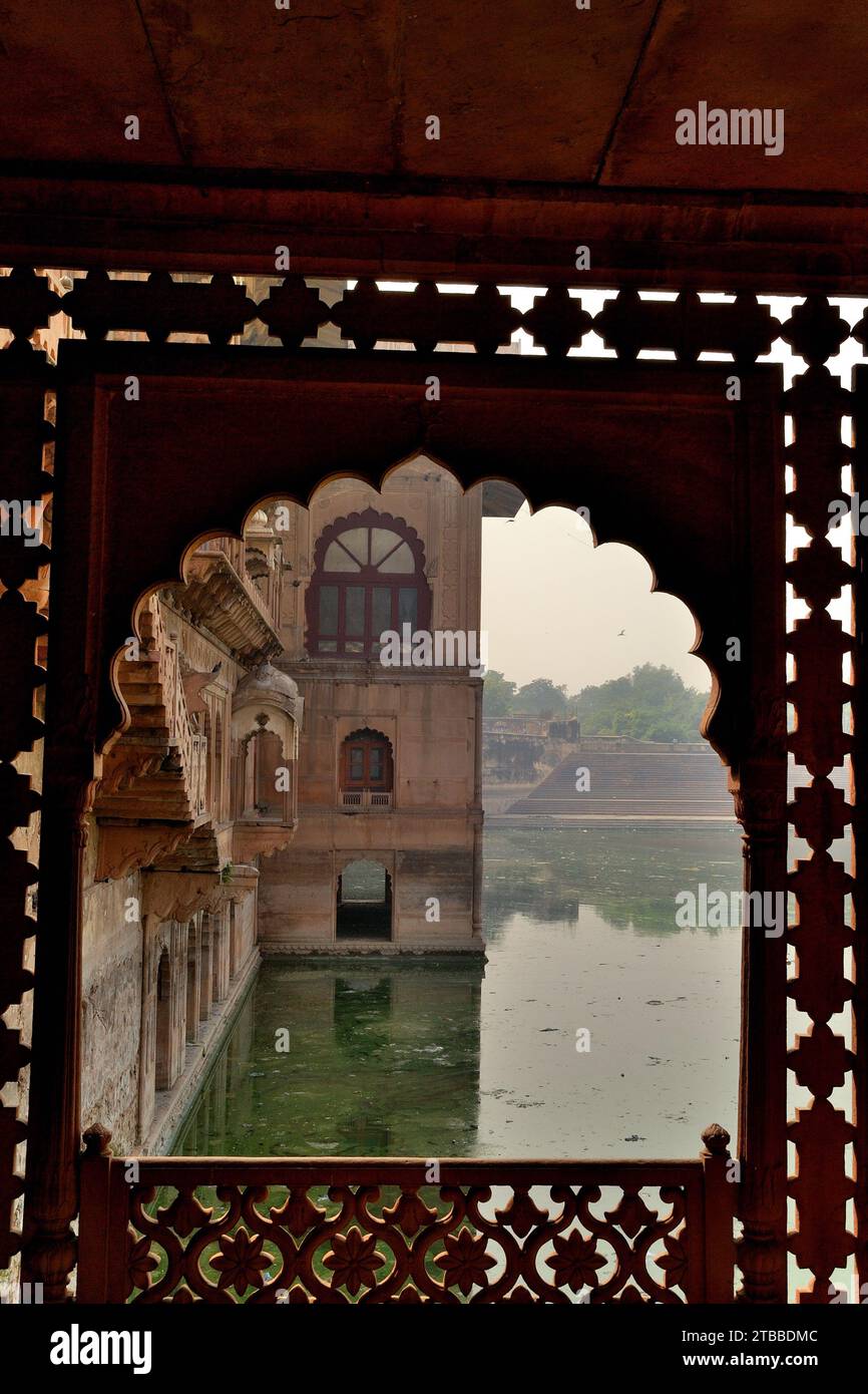 Partial view of Jal Mahal, Deeg Palace complex, Rajasthan, India Stock ...