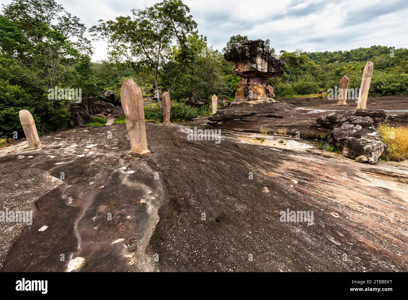 Phu Phra Bat Historical Park, natural eroded mushroom stone, with ...