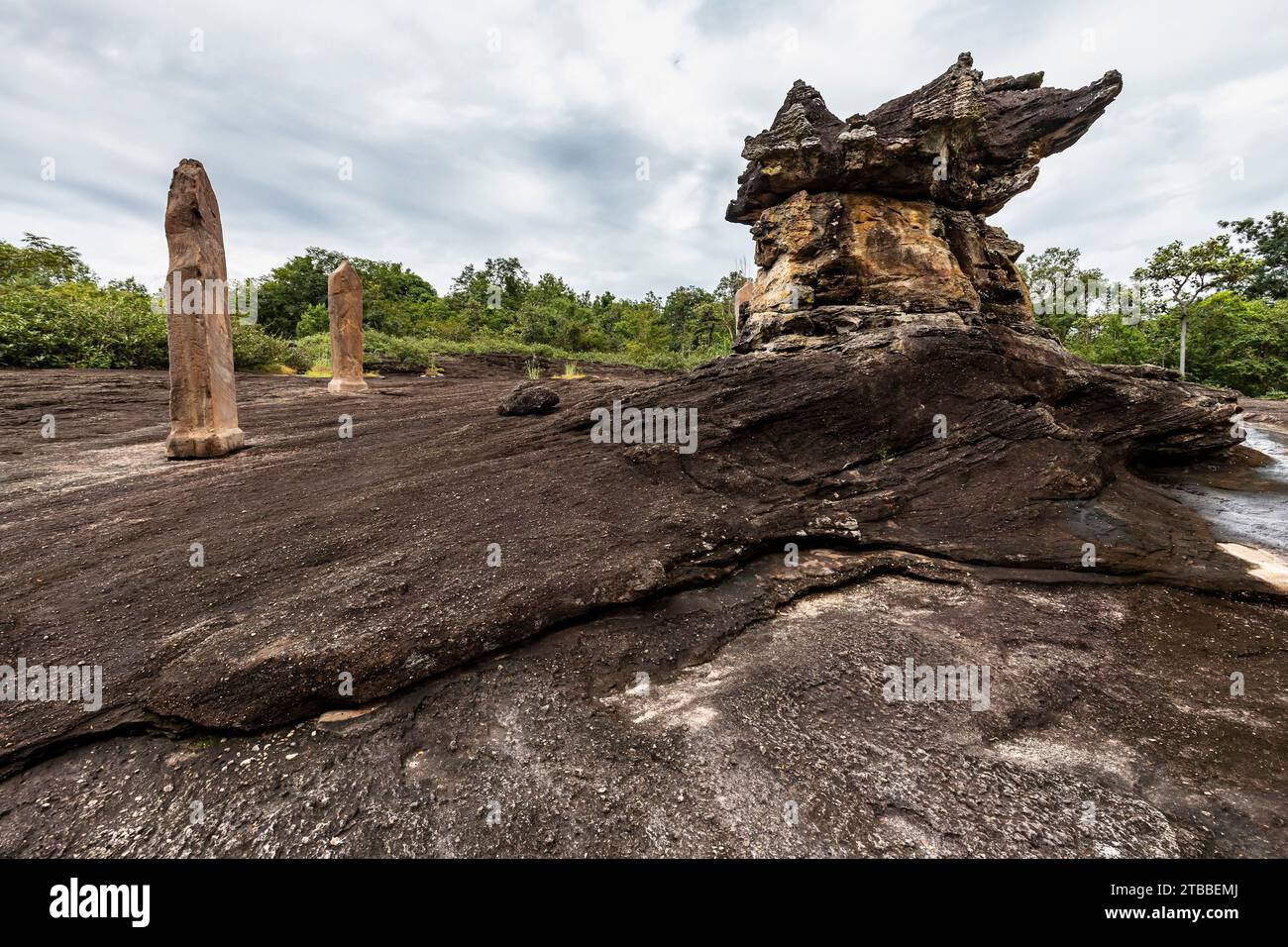 Phu Phra Bat Historical Park, natural eroded mushroom stone, with ...