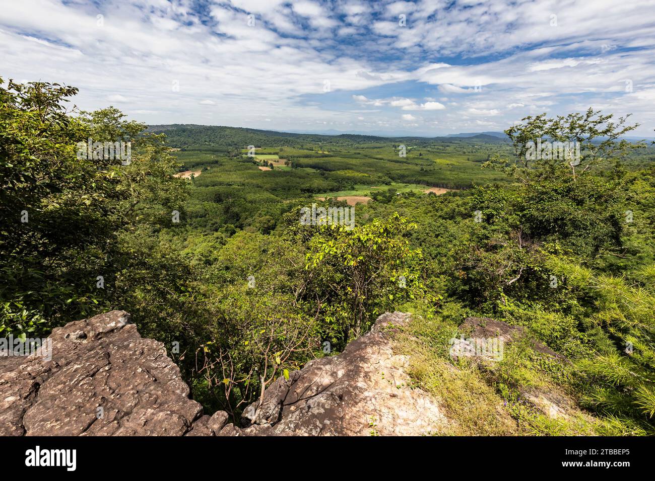 Phu Phra Bat Historical Park, view of plain from hilltop, Ban Phue ...