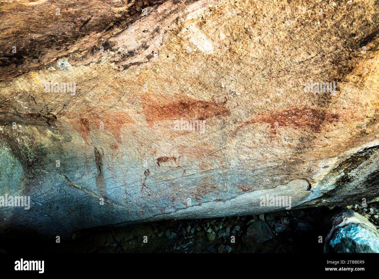 Phu Phra Bat Historical Park, prehistoric rock paintings at rock ...