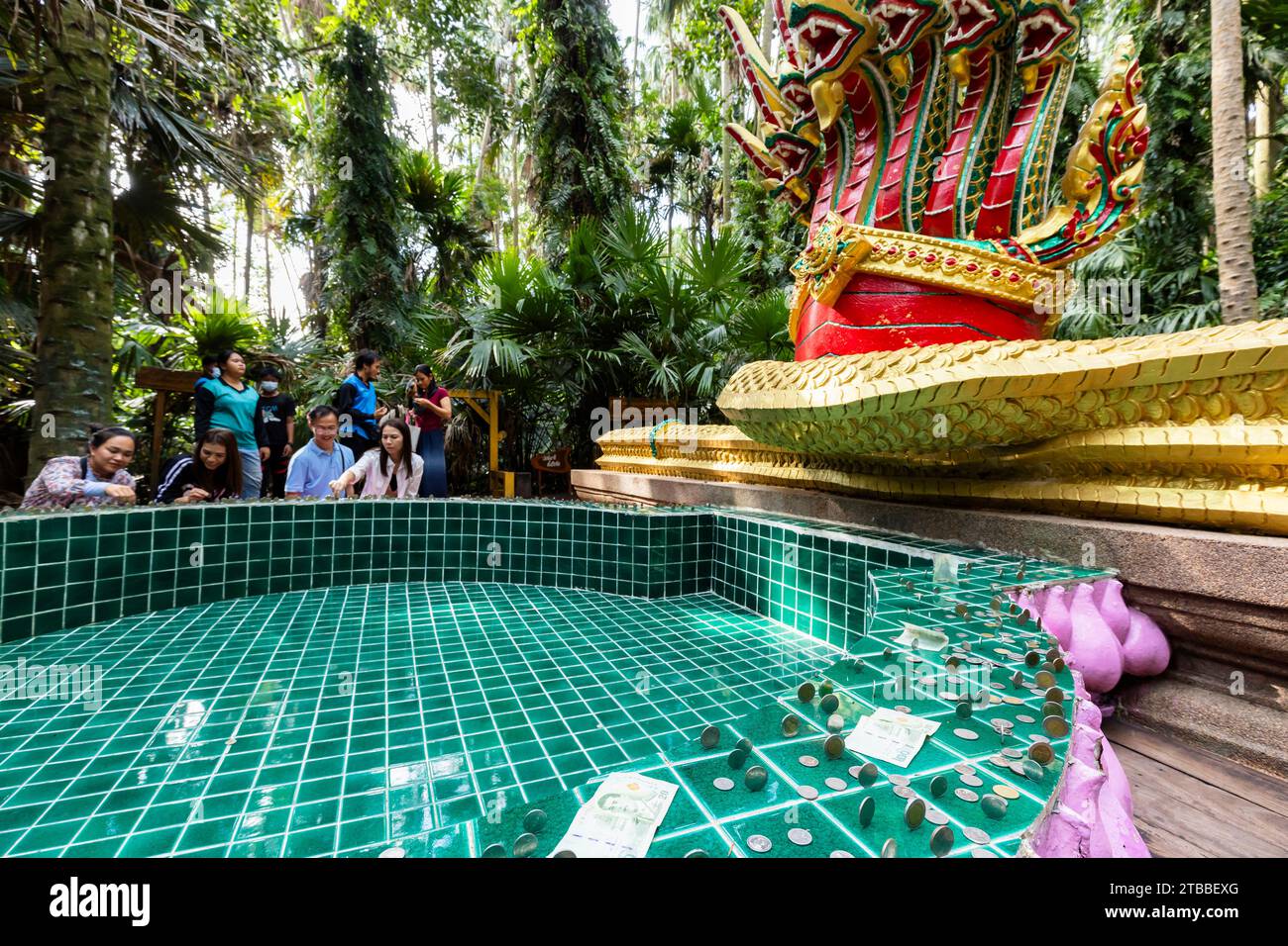 Wat Kham Chanot(Kamchanod), holy Naga's well and pool, Naga's legend ...