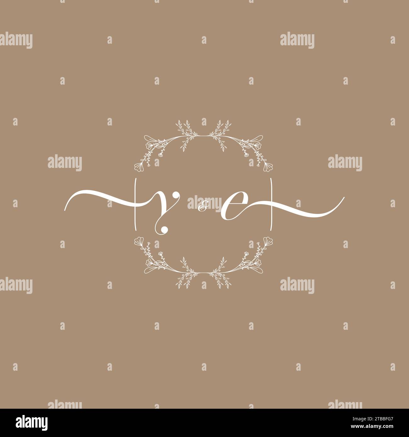 YE handwriting logo of initial signature, wedding and fashion concept ...