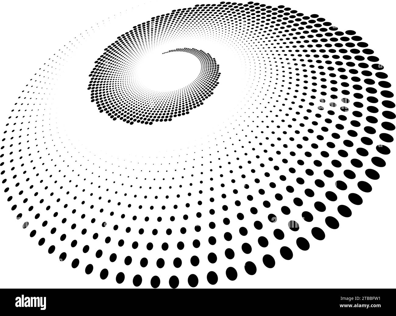 Dotted spiral lines element. Radial spinning halftone texture. Circle ...
