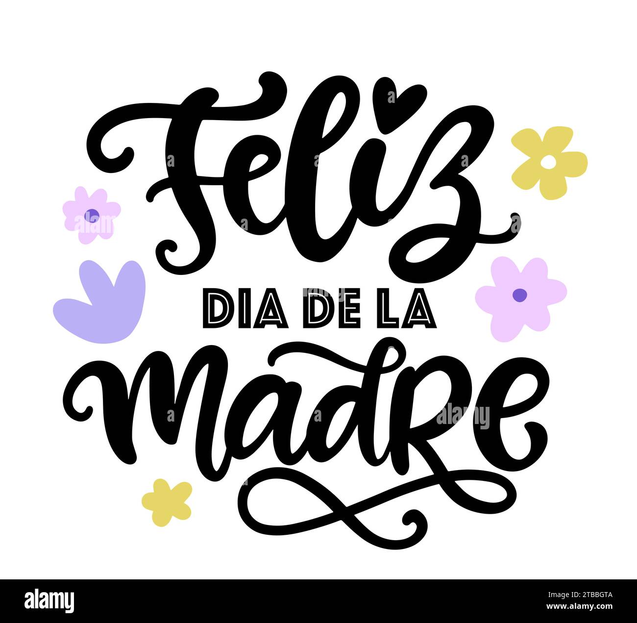 Happy Mothers Day Spanish greeting hand lettering Stock Vector Image ...