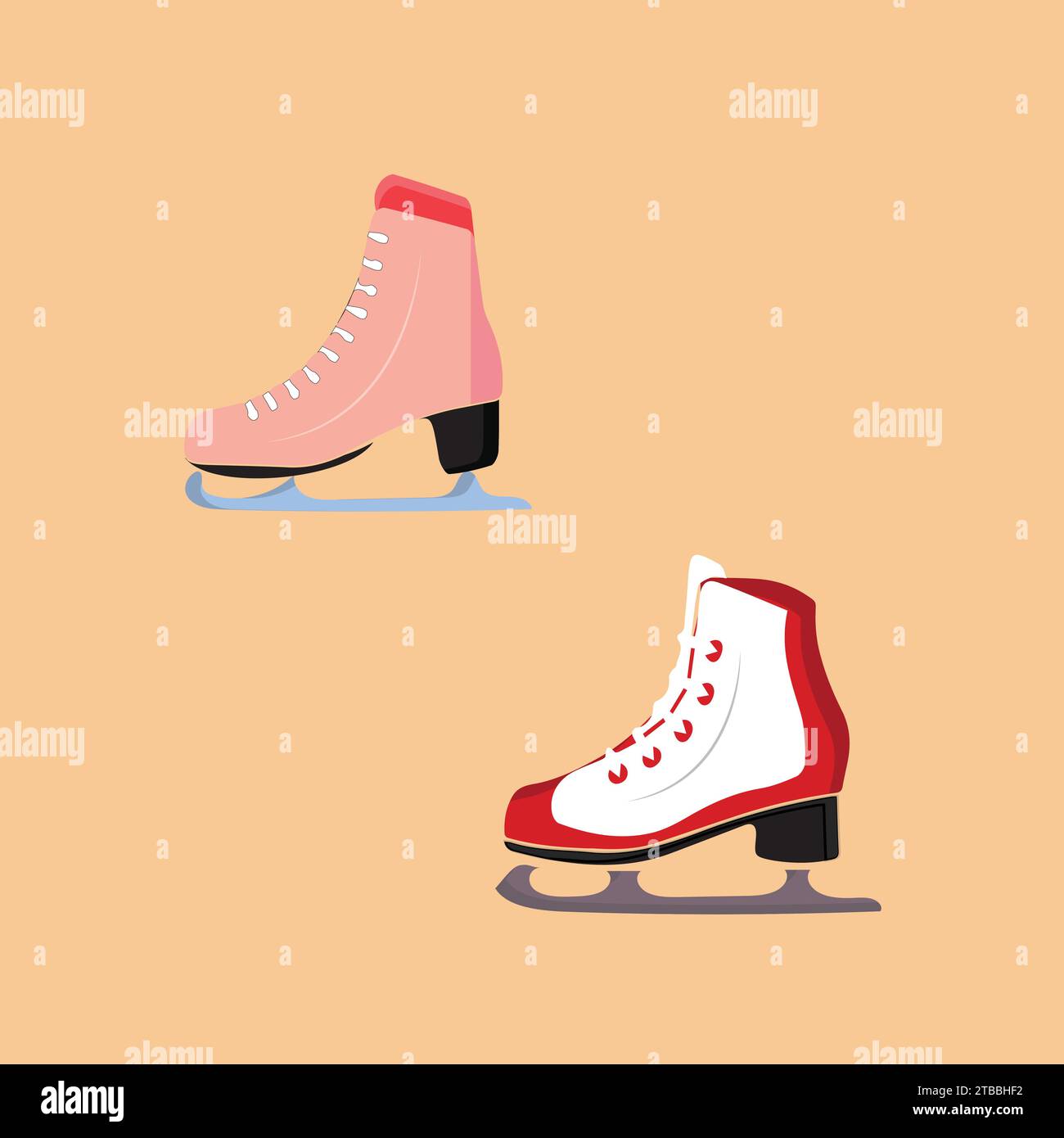 Ice skates icon set. Flat set of ice skates vector icons for web design ...