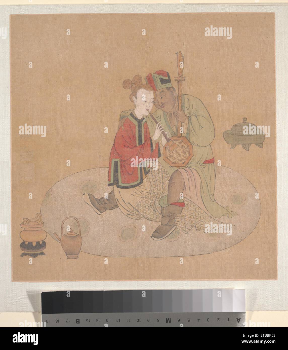 Tartar Officer with Blond Lady Playing Musical Instruments 1947 by ...