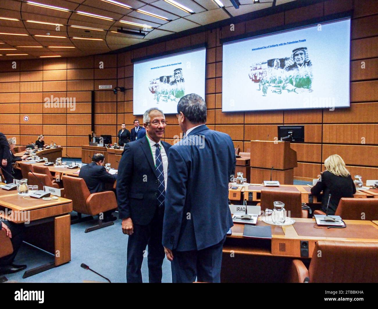 Vienna, Austria, Austria. 5th Dec, 2023. Conference room before a UNOV ...
