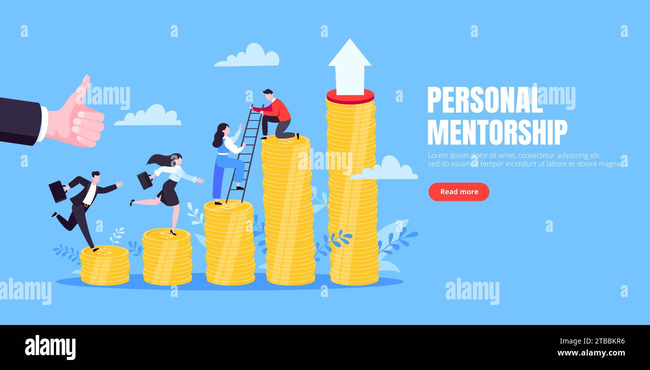 Business mentor helps improve career and money stacks growing. He holds ...