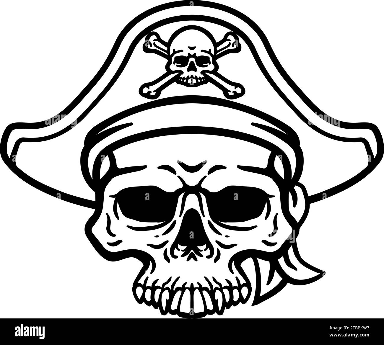 Pirate Hat Skull and Crossbones Cartoon Stock Vector Image & Art - Alamy