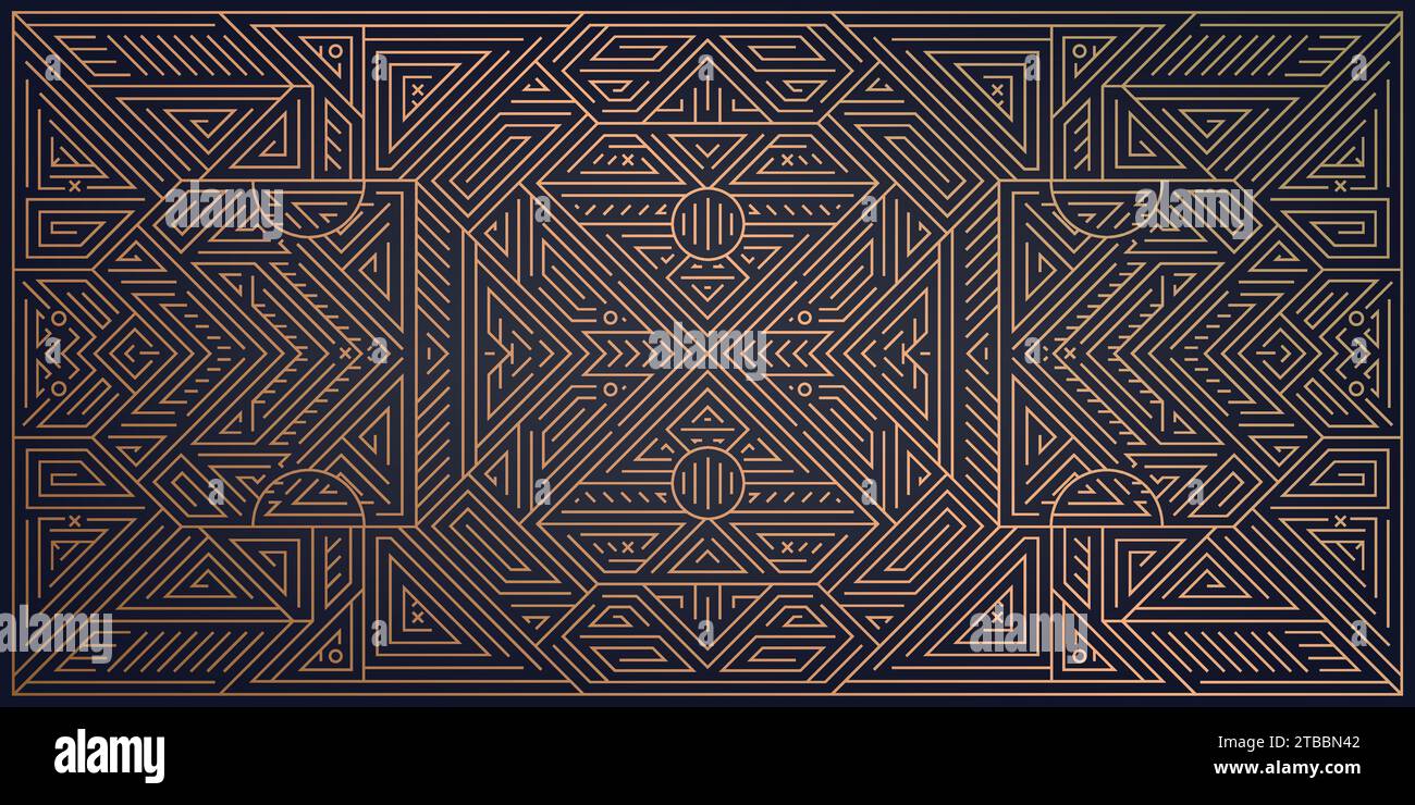 Vector art deco geometric ornament, pattern. Premium luxury ...