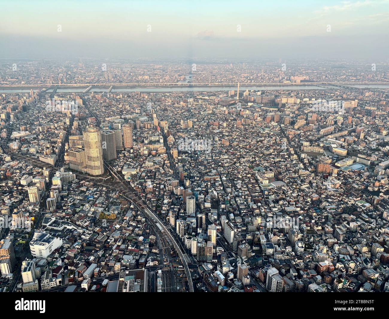 Aerial View Of Tokyo As Seen From The Observation Deck Of Tokyo Skytree In Tokyo Japan Stock