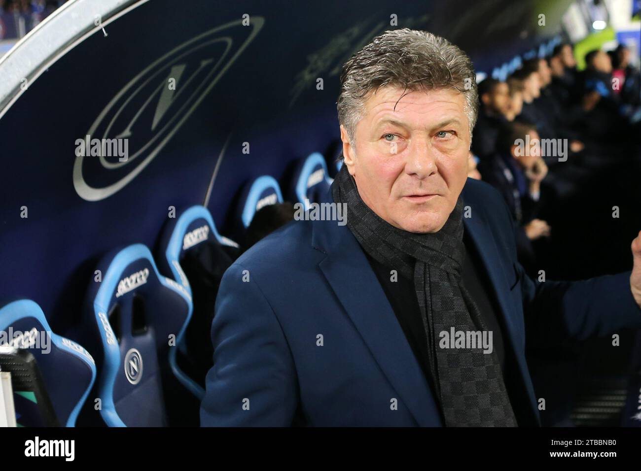 Walter Mazzarri, head coach of Ssc Napoli looks on during the Serie A ...