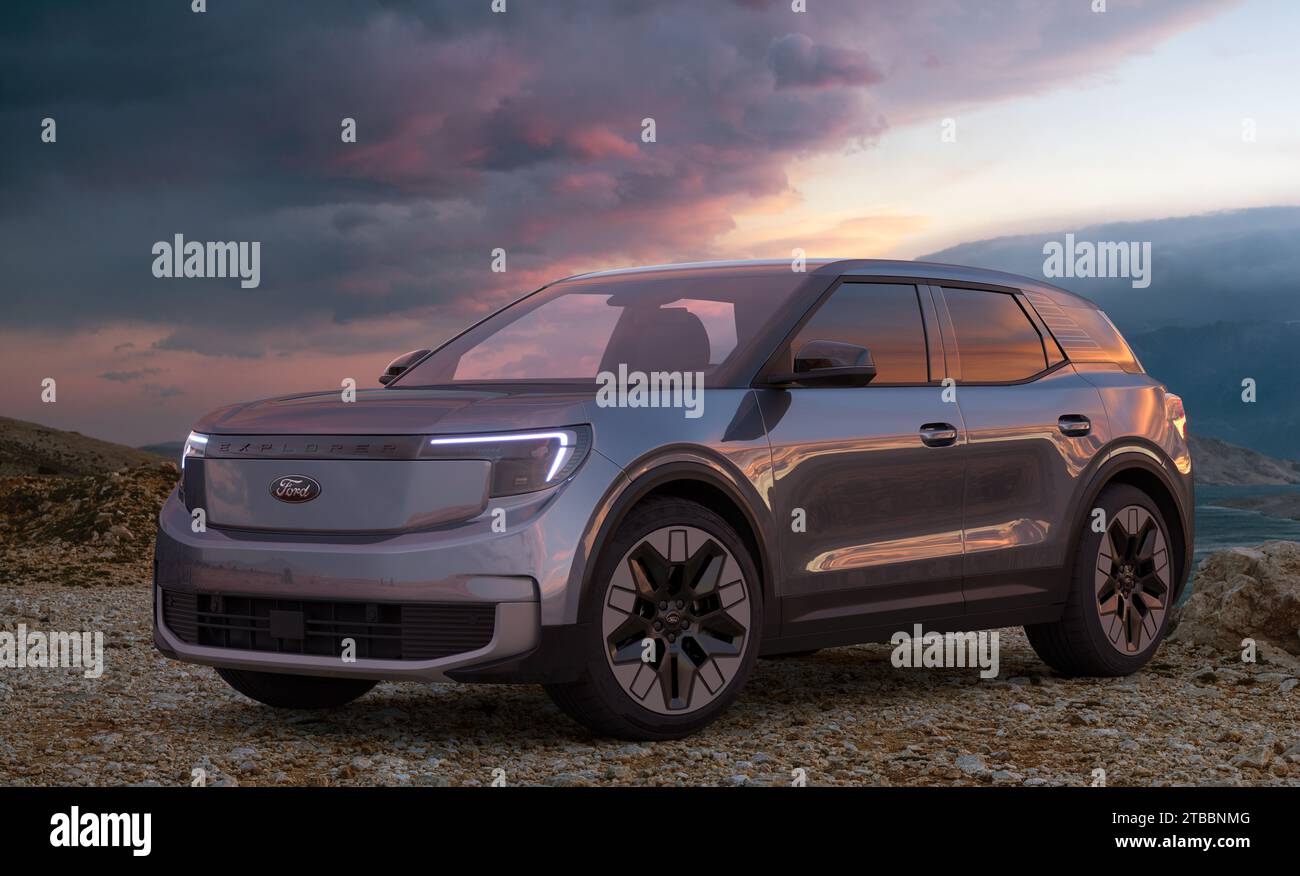 New all electric explorer suv hi-res stock photography and images - Alamy
