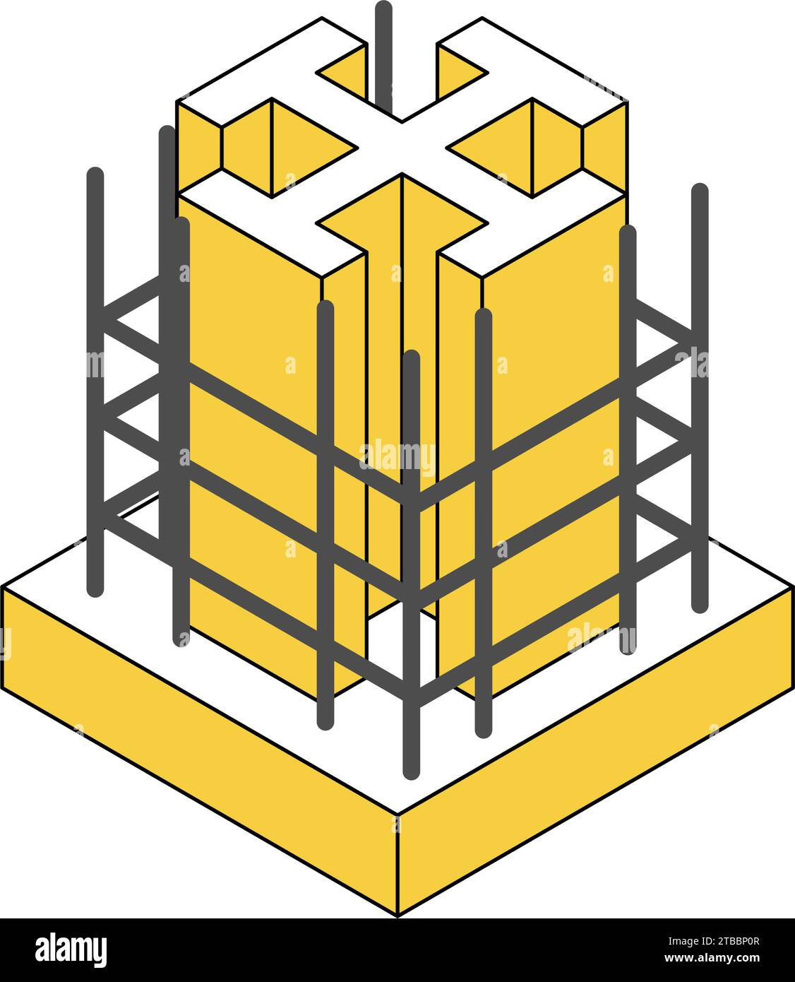 Illustrative illustration of building structure, isometric illustration ...