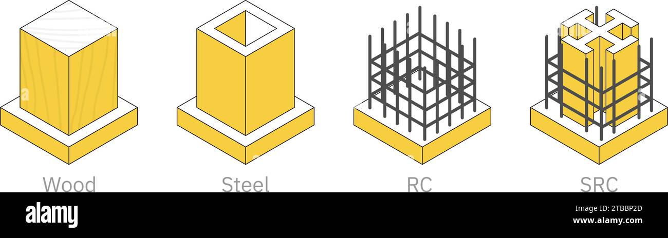 Illustrative illustrations of building structures, isometric ...