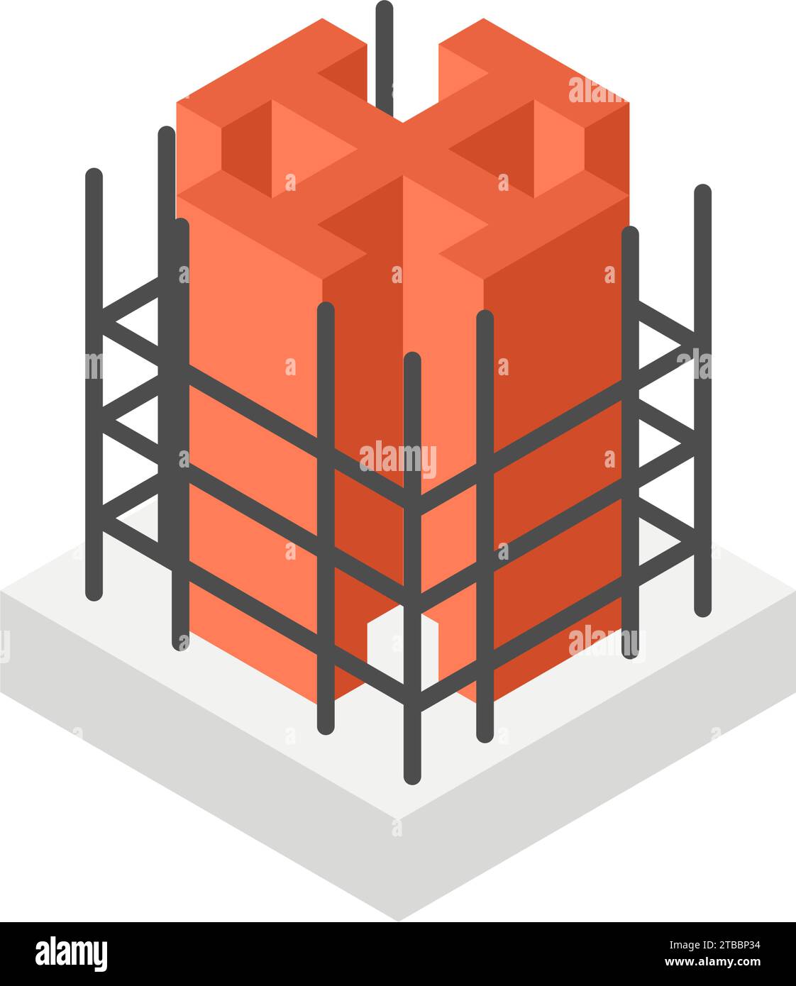 Illustrative illustration of building structure, isometric illustration ...
