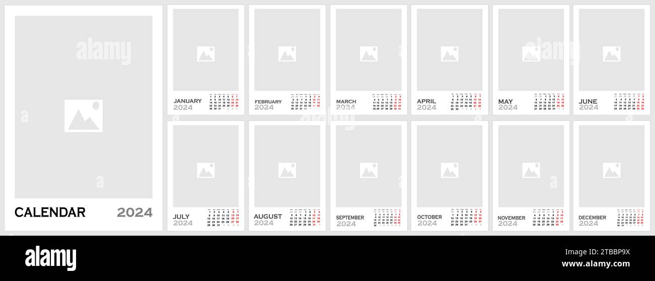 Monthly Calendar vector template for 2024 year Stock Vector Image & Art ... Monthly Calendar vector template for 2024 year Stock Vector Image & Art ...