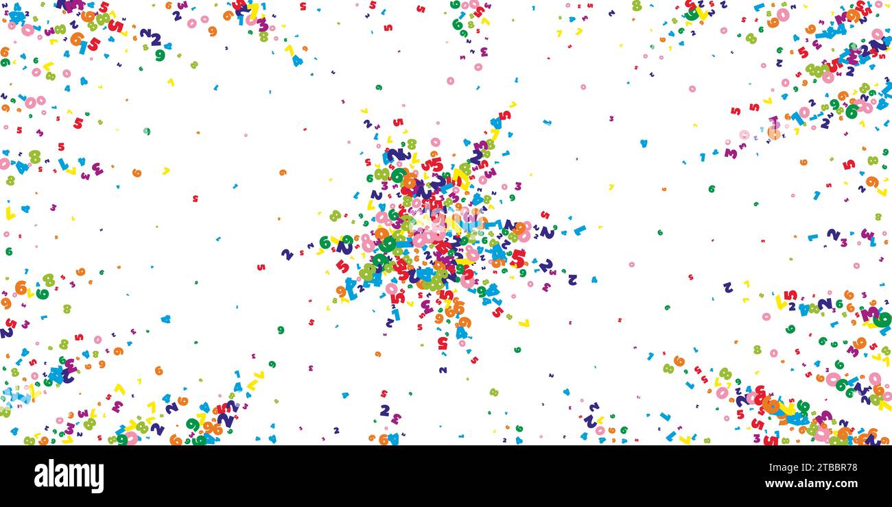 Falling vivid numbers. Math study concept with flying digits. Unequaled ...