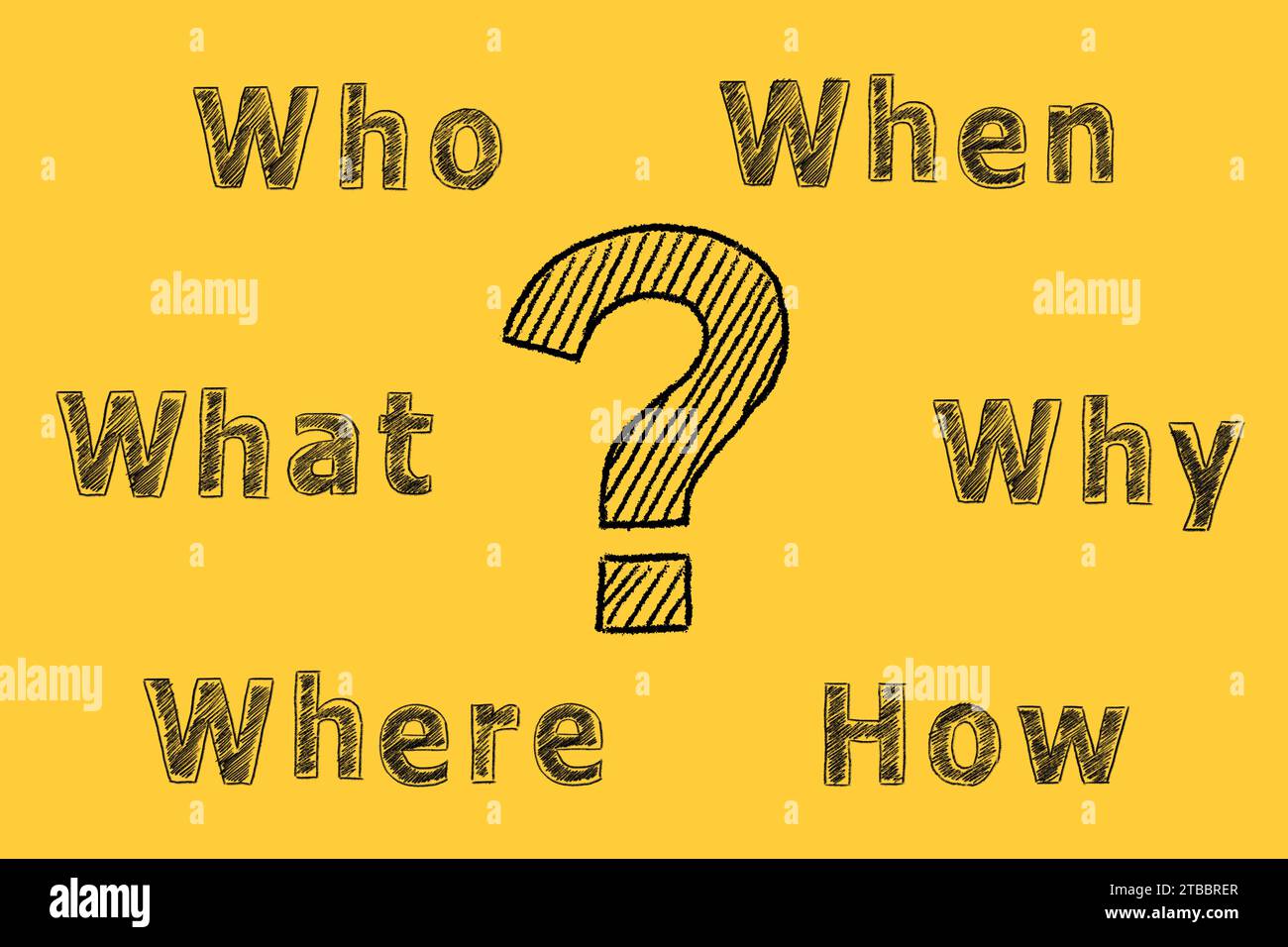 Six most common questions Who, what, where, when, why, how with ...