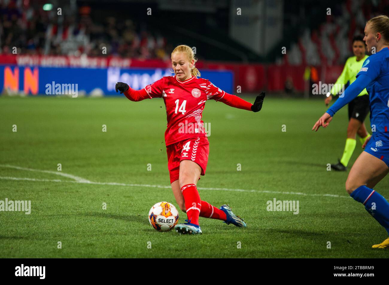 Viborg, Denmark. 05th Dec, 2023. Sofie Bredgaard (14) of Denmark seen ...