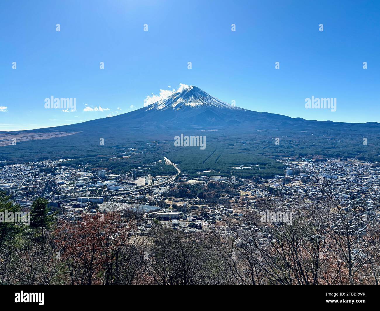 Mt. Fuji, as viewed from Tenjo-Yama Park on Mt. Tenjo in Japan. This ...
