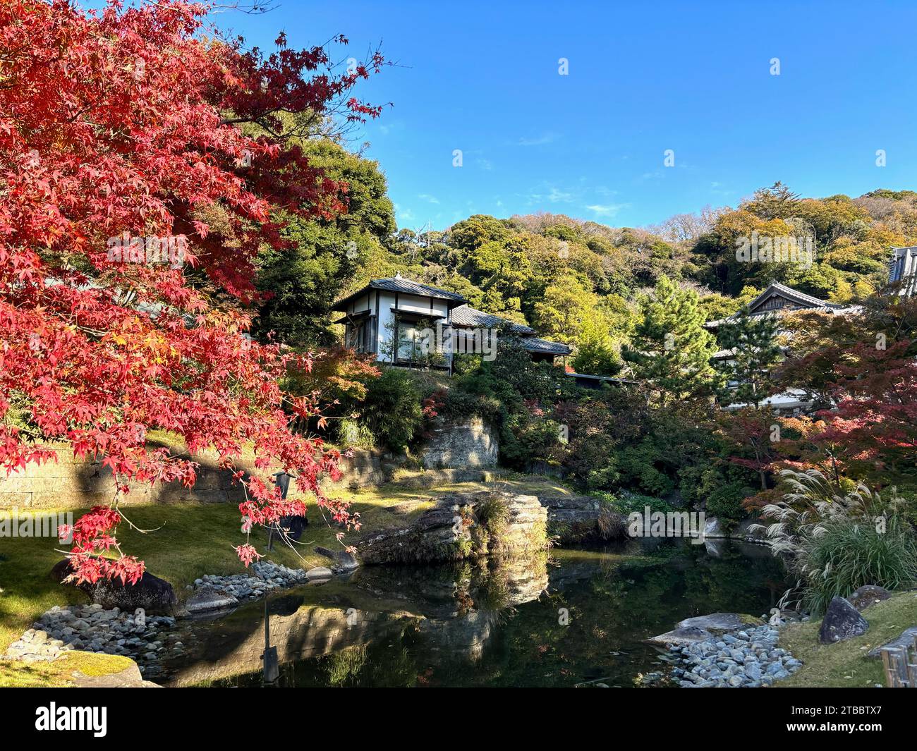 A beautiful Japanese zen garden at Engaku-ji Temple in Kamakura, Japan ...