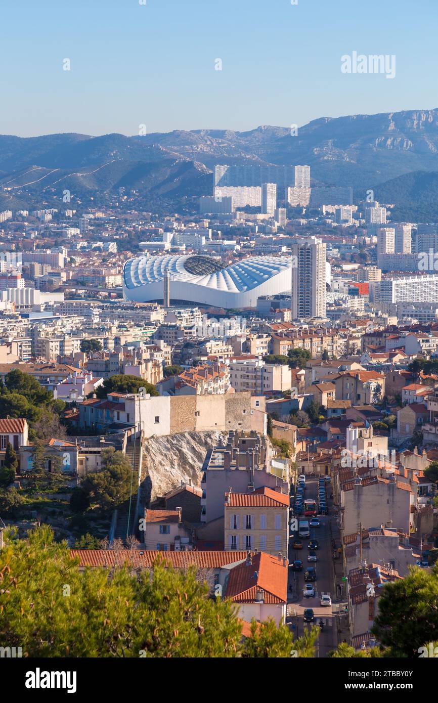 Marseille, France - January 28, 2022: Aerial view of the city of ...