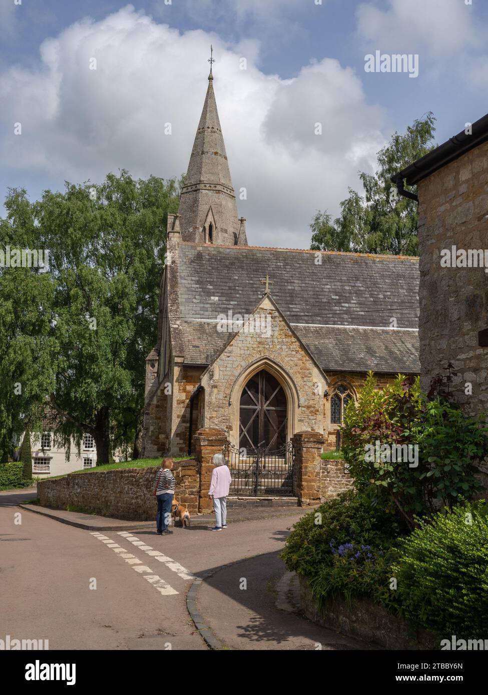 The church of St John the Baptist in the village of Abthorpe ...